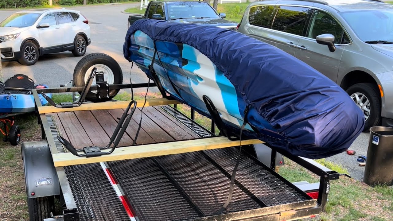 Removable kayak set up on utility trailer! DIY for under $50! - YouTube