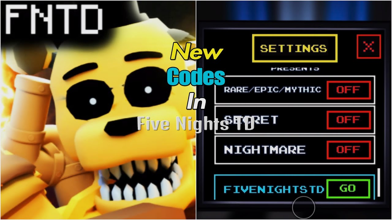 New Codes For (Five Nights TD) Roblox - YouTube