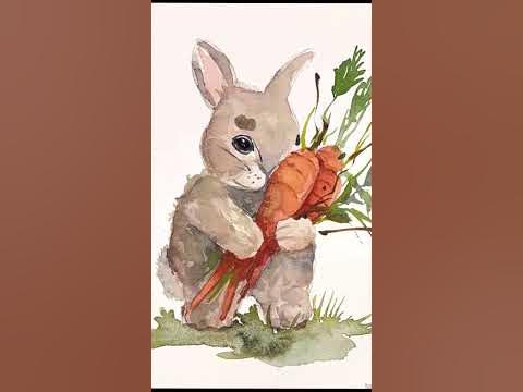 How to draw & Paint a Bunny/ Watercolor Tutorial #watercolor - YouTube