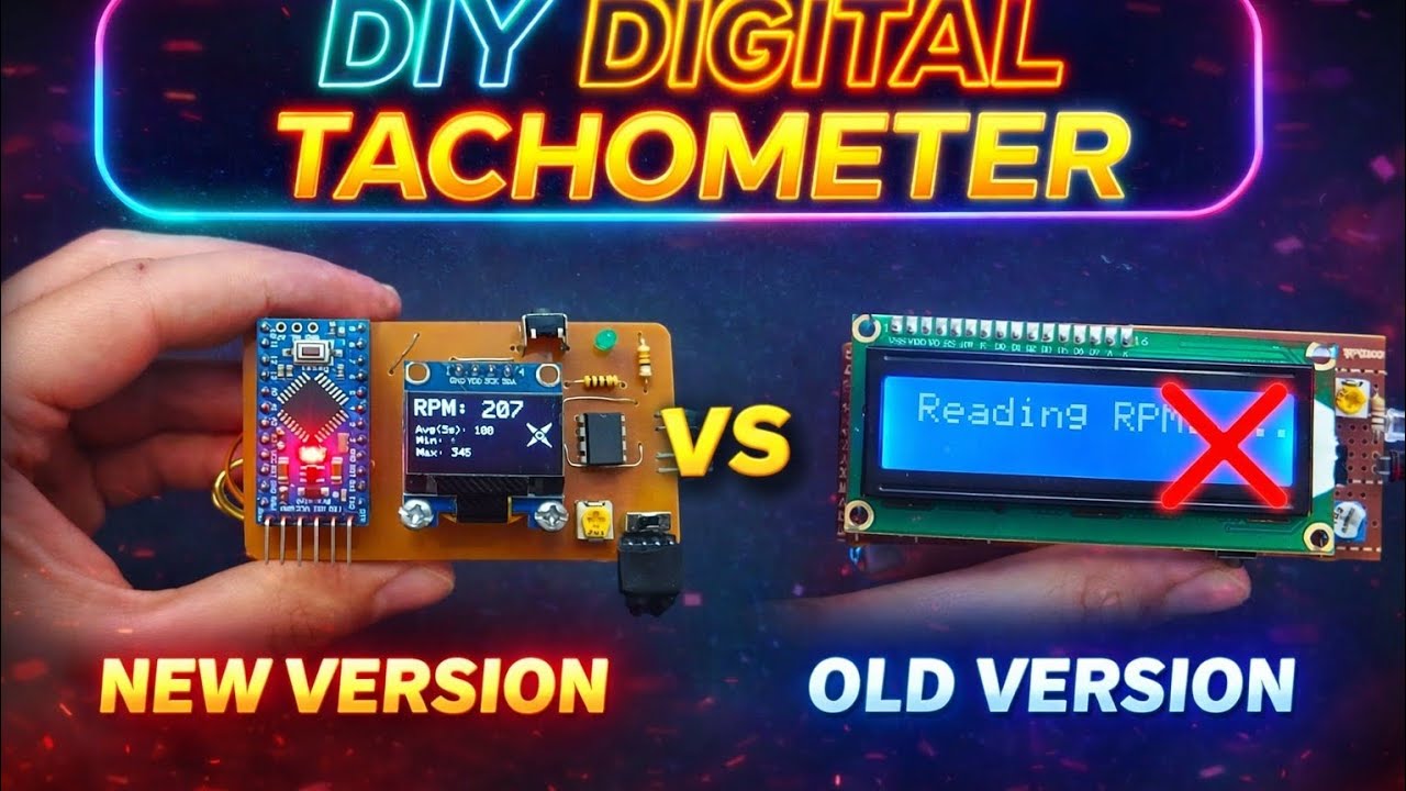 DIY Digital Tachometer 🔥 Arduino RPM Meter | New Version vs Old Version ...