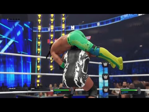 WWE2K23 AJ Styles vs Bronson Reed IC title match SMACKDOWN - YouTube