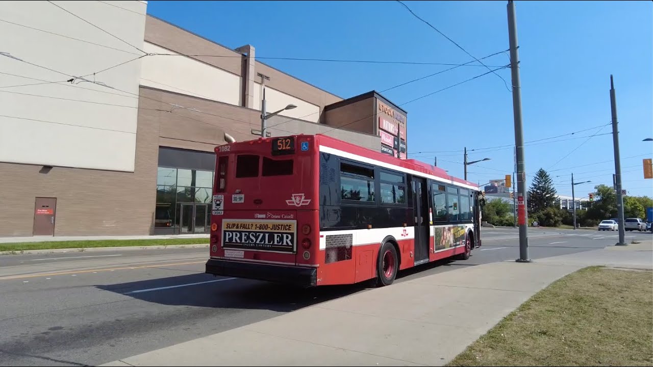 TTC 512 St.Clair Replacement Bus Ride #1082 from Bathurst St to Gunns ...