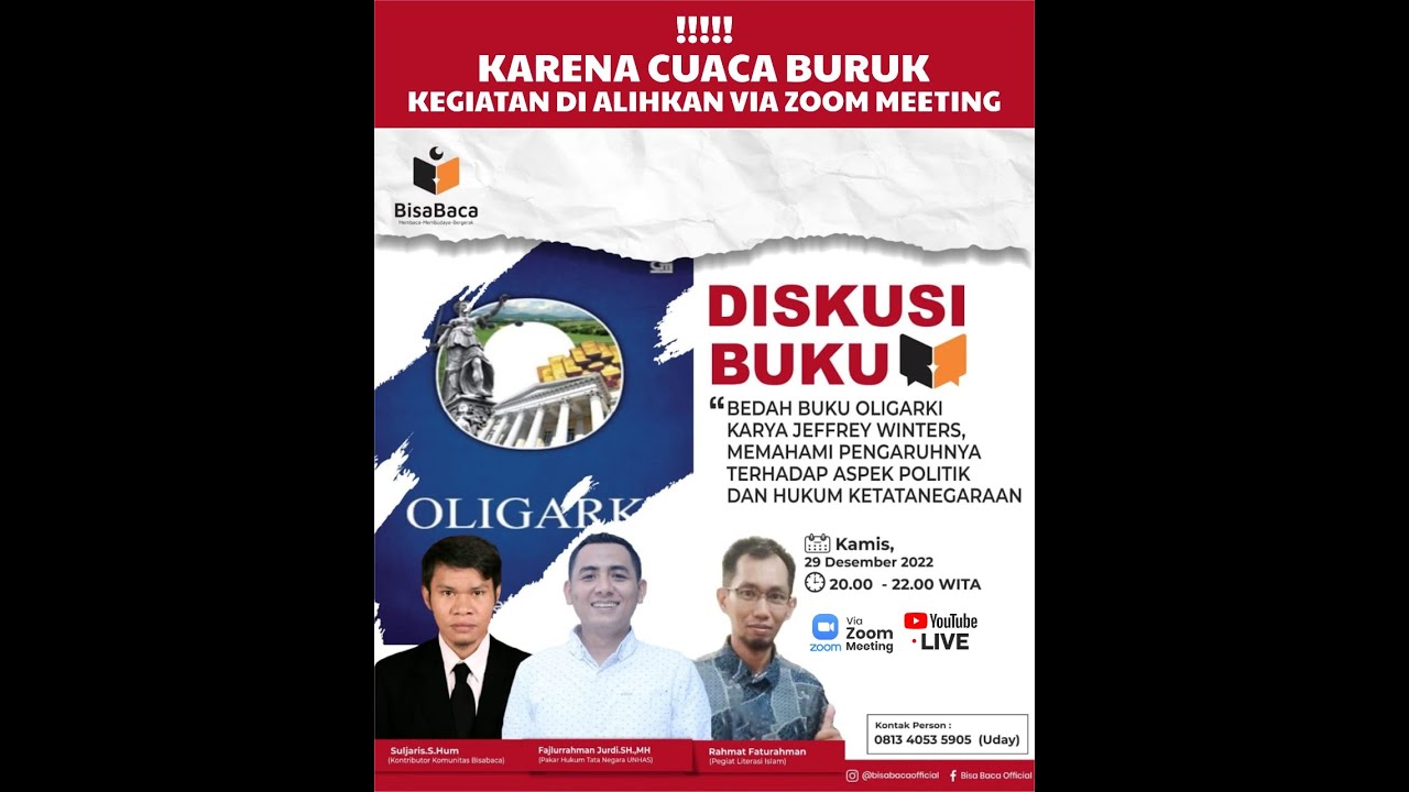 Live Diskusi Publik - BEDAH BUKU "OLIGARKI" KARYA JEFFREY WINTERS - YouTube