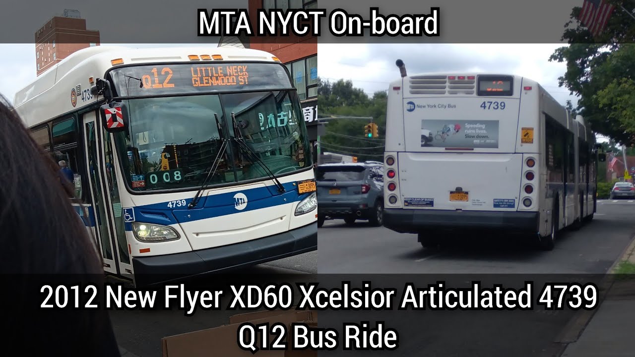 MTA: 2012 New Flyer XD60 Xcelsior Articulated 4739 Q12 Bus Ride - YouTube