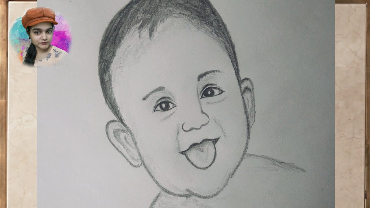 How to draw cute baby face for Beginners | Pencil sketch of cute baby ...
