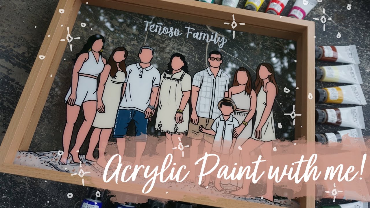 Paint With Me | Acrylic Glass Painting Family Portrait | Munis Art ...