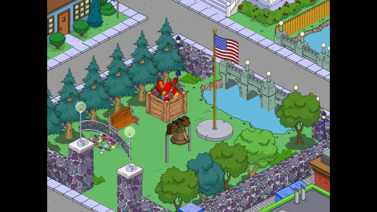The Simpsons: Tapped Out - 4th July Box Of Fireworks & Liberty bell ...