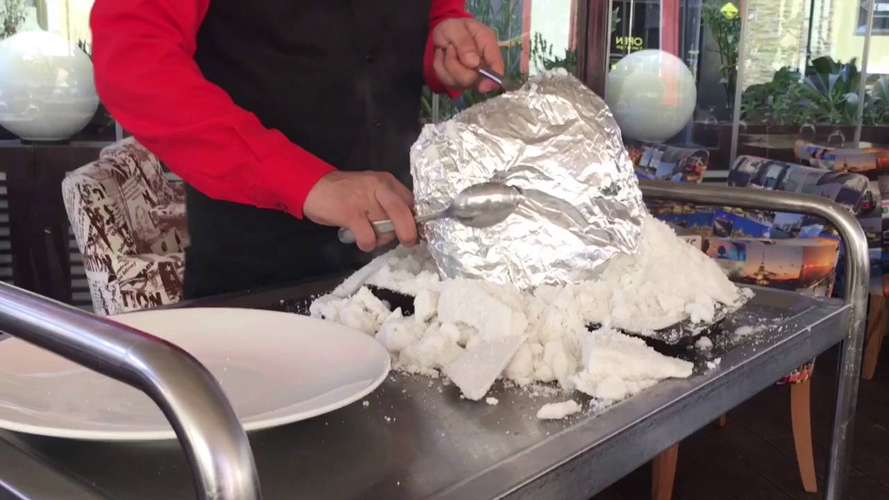 turkish dish covered with salt - YouTube