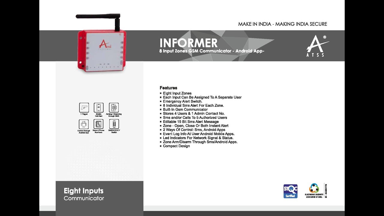Active Informer Eight Input Zone GSM Communicator - English - YouTube