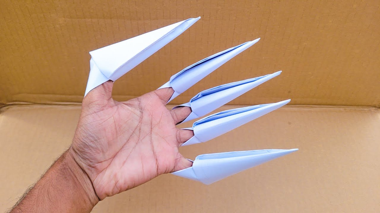 DIY Wolf Claws Out Of A4 Paper ( How to Make Origami Claws ) - YouTube