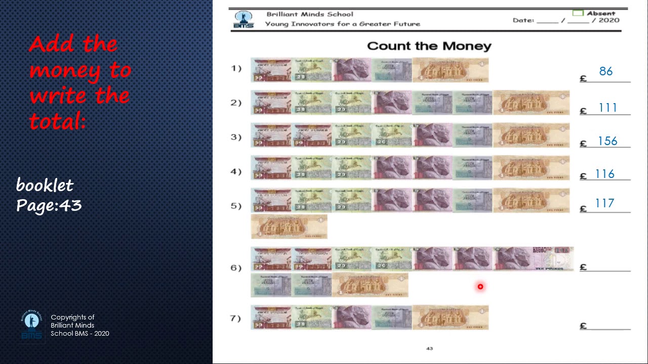 BMS Math - Primary 2 - Counting Money - YouTube