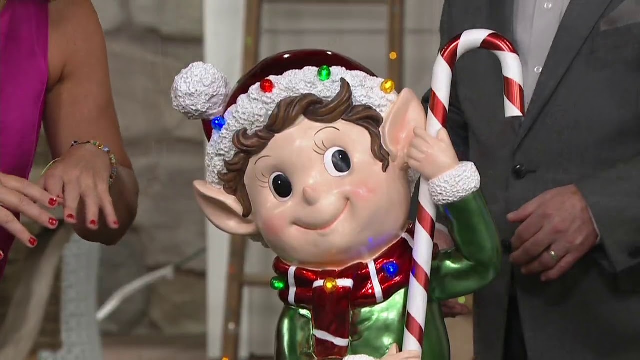 Kringle Express Indoor/Outdoor 37" Oversized Lit Elf on QVC - YouTube