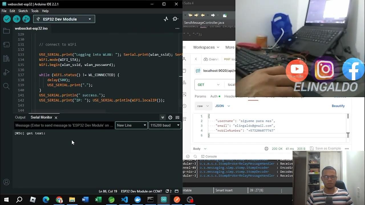 Cómo enviar data desde postman a esp32 y visualizarla en monitor serial ...