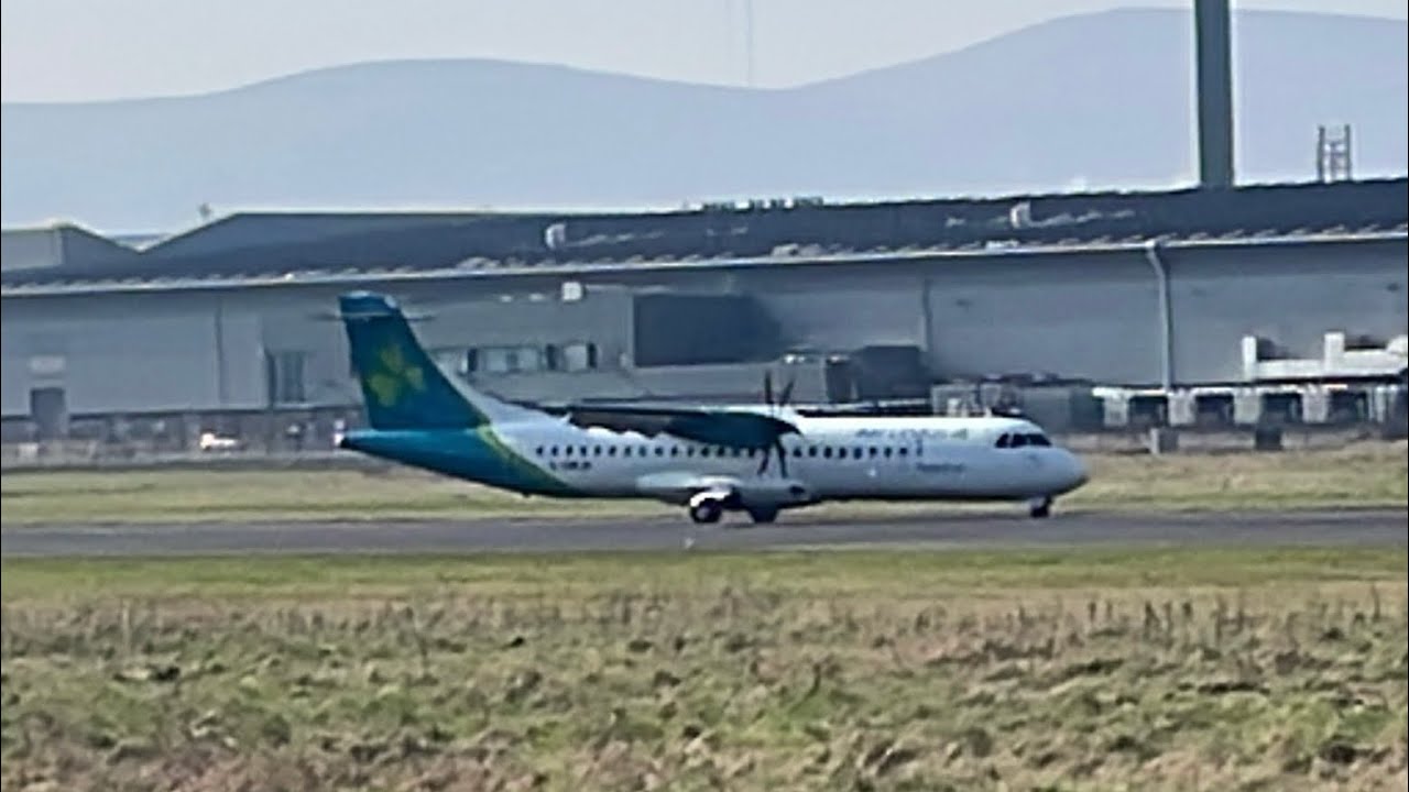 Aer Lingus Regional backtrack and runway vacate at BHD - YouTube