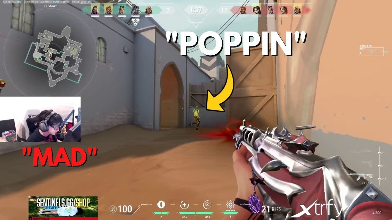 TenZ Gets Mad When He Gets POPPIN Swinged - YouTube