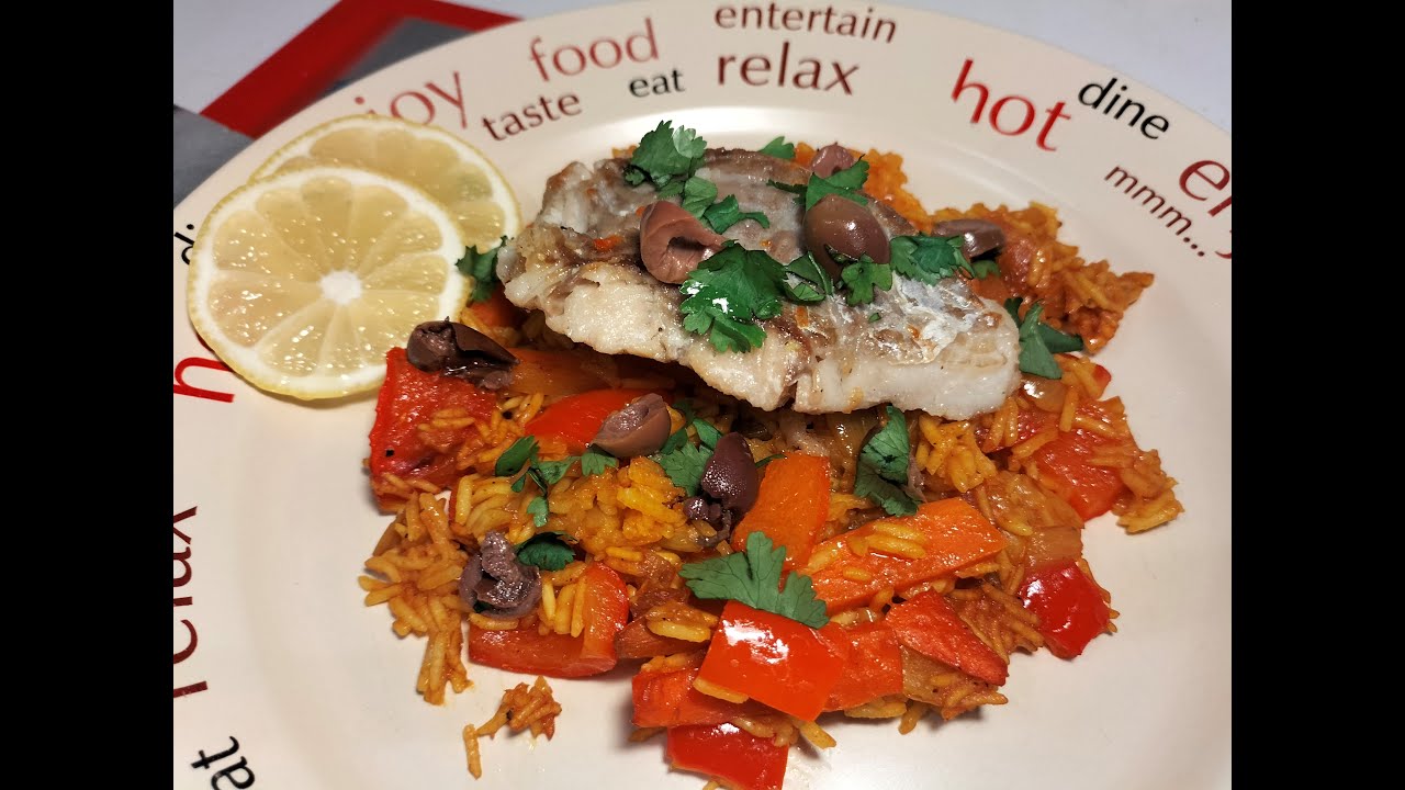 Pollock Fish Fillets with Rice [Mediterranean Recipe] - YouTube