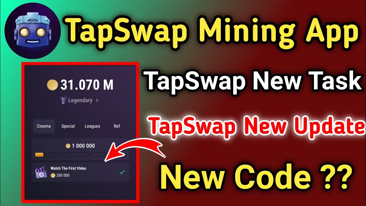 TapSwap Mining App || TapSwap New Task code || TapSwap New Update New ...
