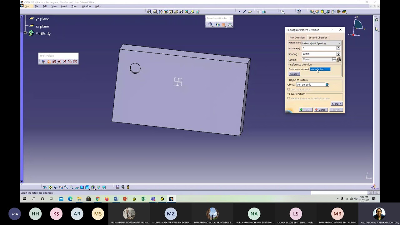 CATIA CLASS VIDEO on RECTANGULAR, CIRCULAR AND USER PATTERN ( version 2 ...