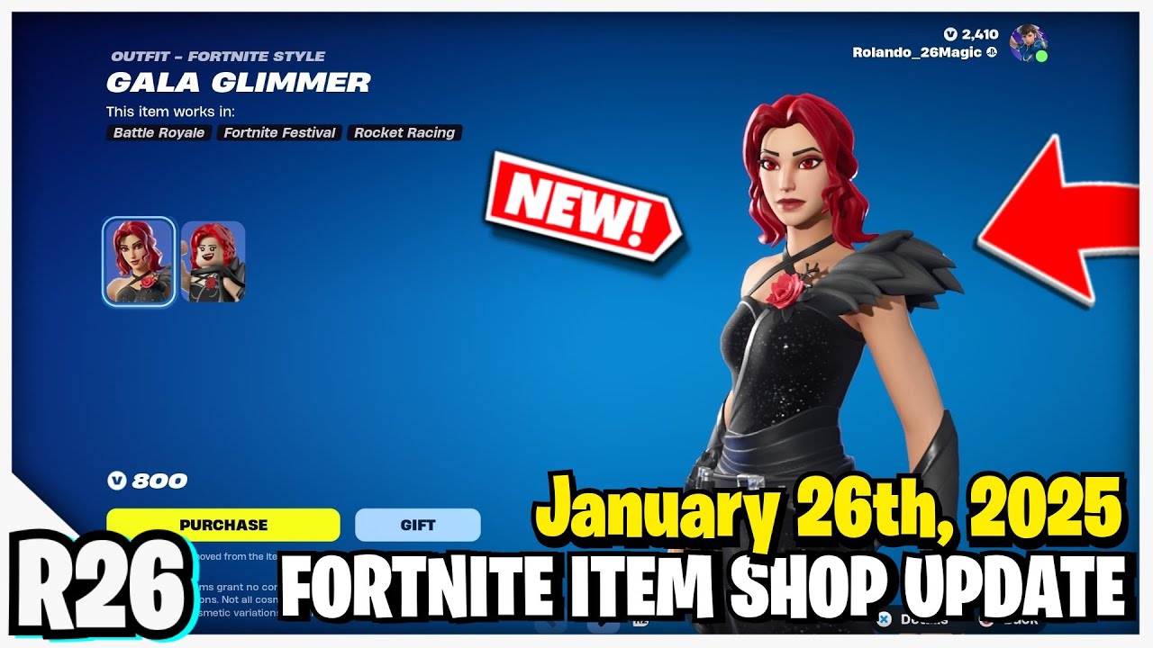 Fortnite Item Shop *NEW* GALA GLIMMER SKIN & RARE STEP IT UP EMOTE ...