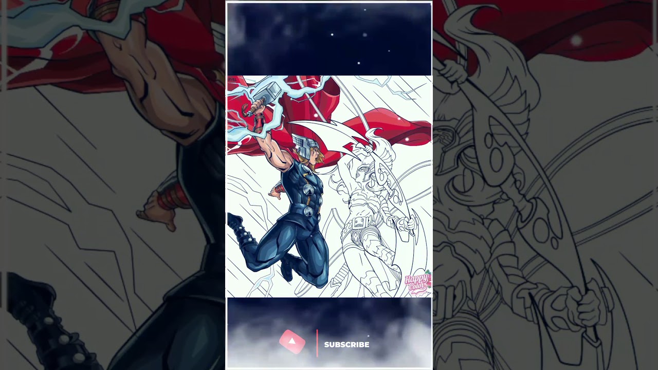 Thor vs Angela Fitting Colouring Version 🤡 - YouTube