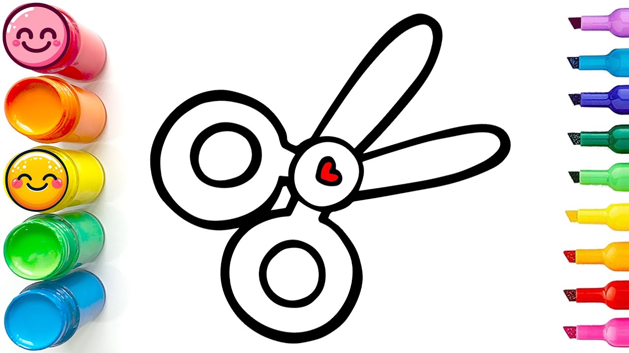 How to Draw a Cute Small Scissors | Easy Step by Step Tutorial - YouTube