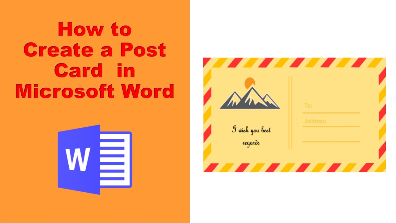 How to create a post card in Microsoft Word - YouTube