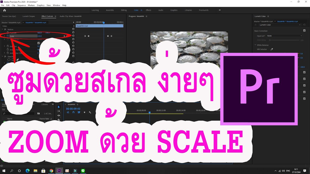 Zoomง่ายๆด้วย Scale premiere pro (Quick Shot Tutorial) - YouTube