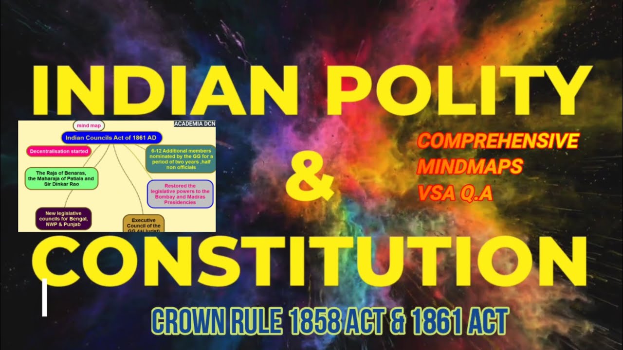 INDIAN POLITY & CONSTITUTION CROWN RULE ACT OF 1858 &1861AD - YouTube