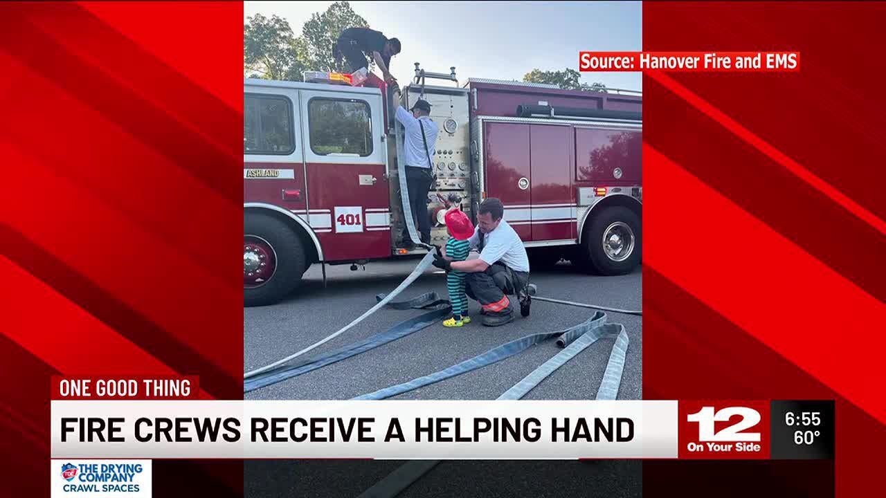 One Good Thing: Hanover Fire crews receive helping hand - YouTube