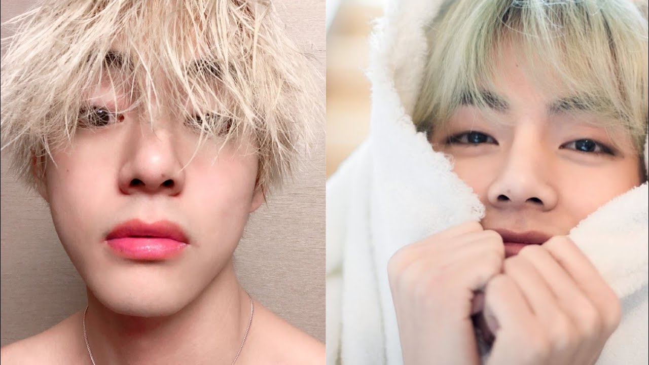 BTS V Shirtless Pic and It's Confirm BTS New Comeback With Blonde Hair ...