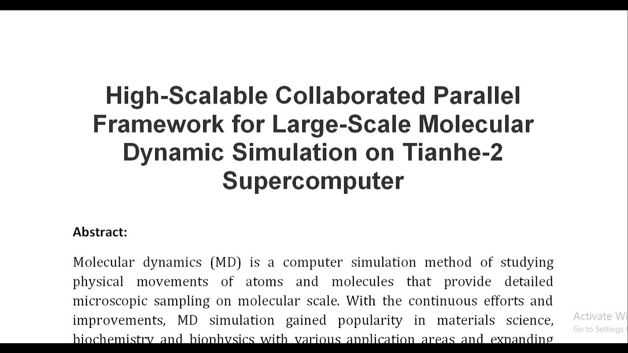 High Scalable Collaborated Parallel Framework for Large Scale Molecular Dynamic Simulation on ...