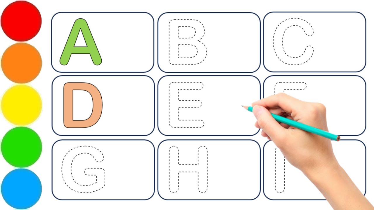Let's Learn to Draw and Paint ABCD for Kids | Teaching Writing ABC for ...