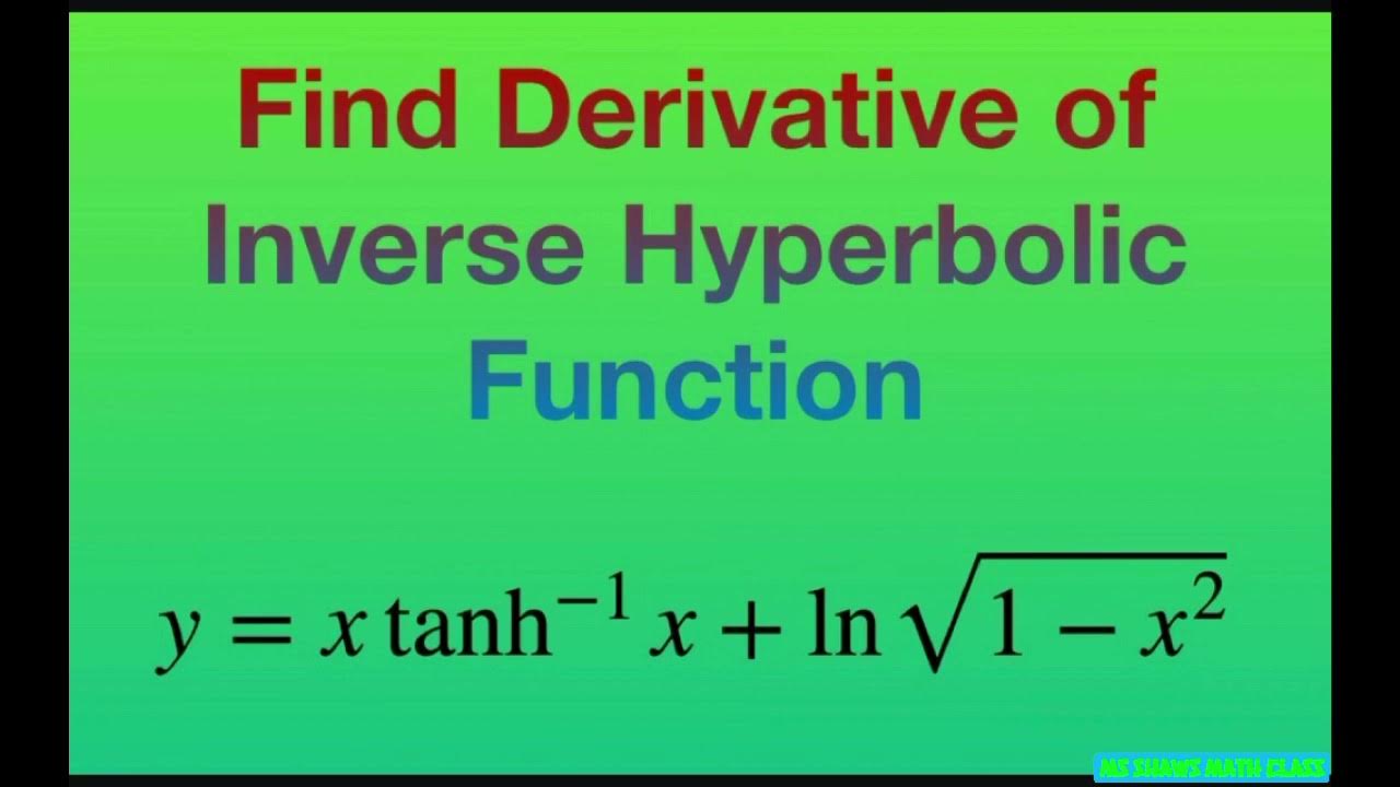 Find derivative of y= x tanh^(-1) x + ln sqrt(1- x^2). Inverse ...