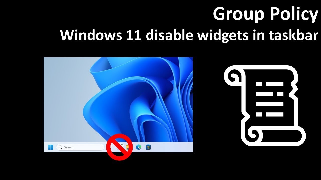Group Policy: Windows 11 disable widgets in taskbar - YouTube
