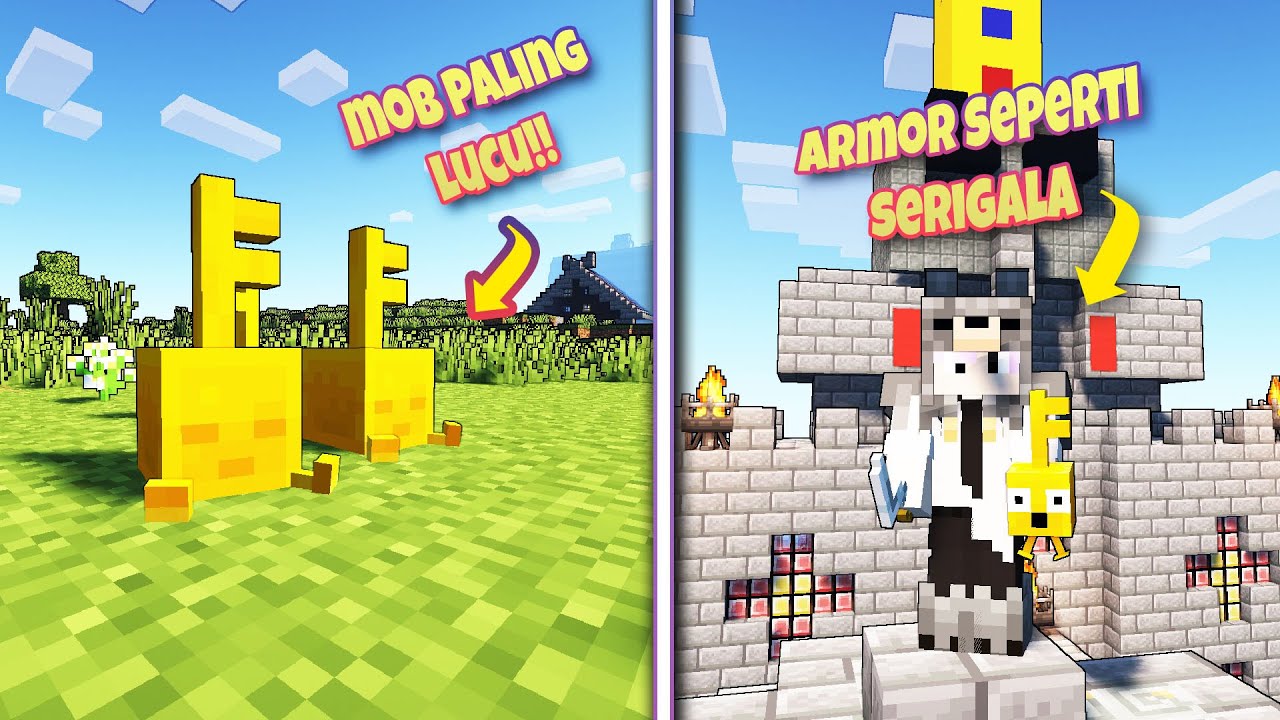 aku menambahkan mob baru yang sangat lucu dari minecraft dungeon (addon ...