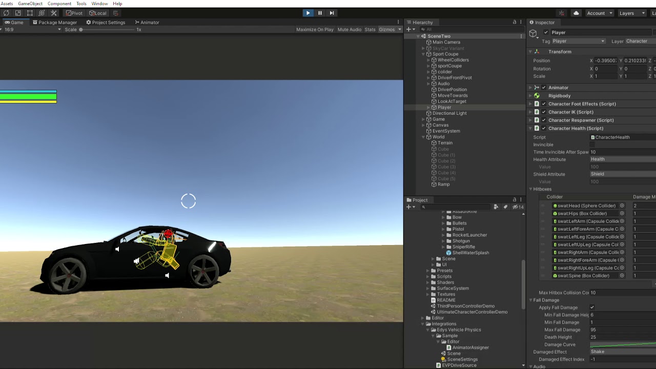 Edy's Vehicle Physics (EVP) integration test with Opsive's Third Person ...