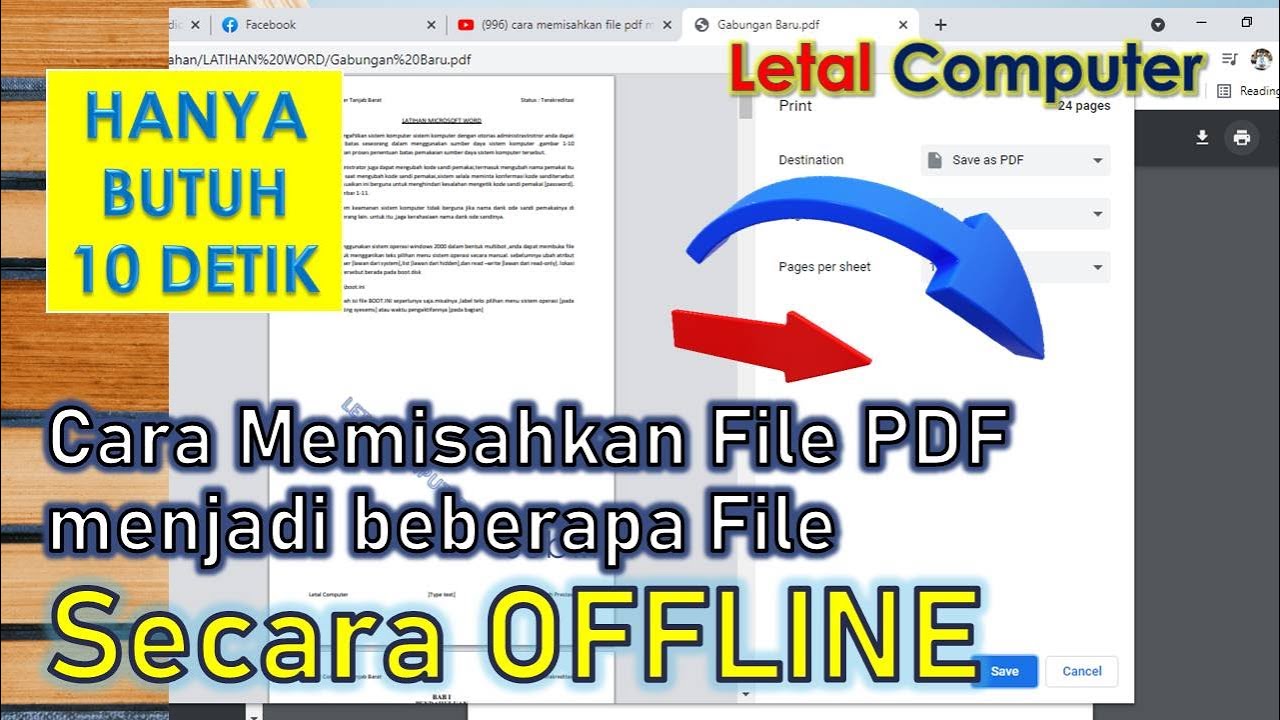 Tutorial cara Memisahkan File PDF menjadi beberapa file secara Offline ...
