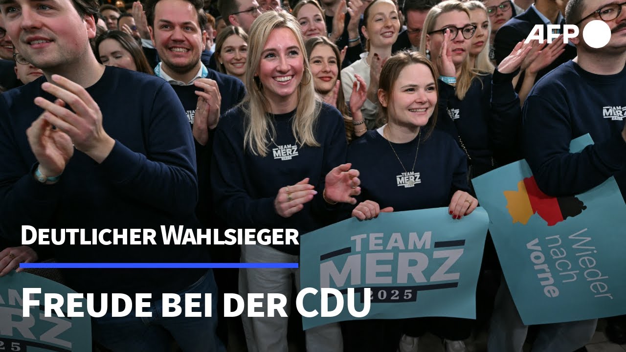 Freude bei CDU über Wahlsieg | AFP - YouTube