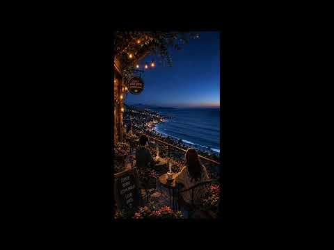 Night Coffee by the Sea 🌌☕ | Cozy Ocean Ambience & Relaxing Music #shorts