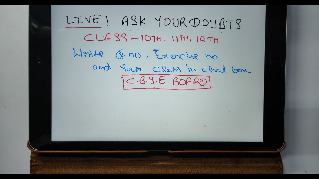 Live Ask Maths Doubts - Class 10th, Class 11th, Class 12th - YouTube