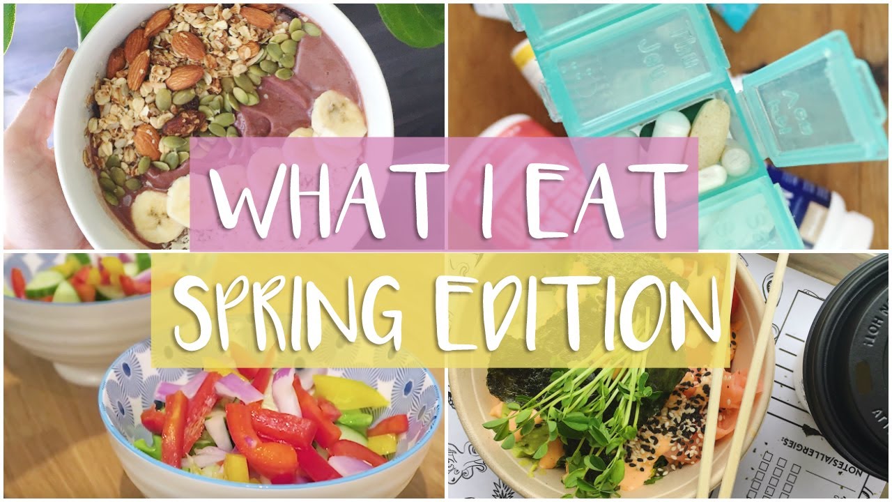 WHAT I EAT IN A DAY - HEALTHY SPRING RECIPES - YouTube
