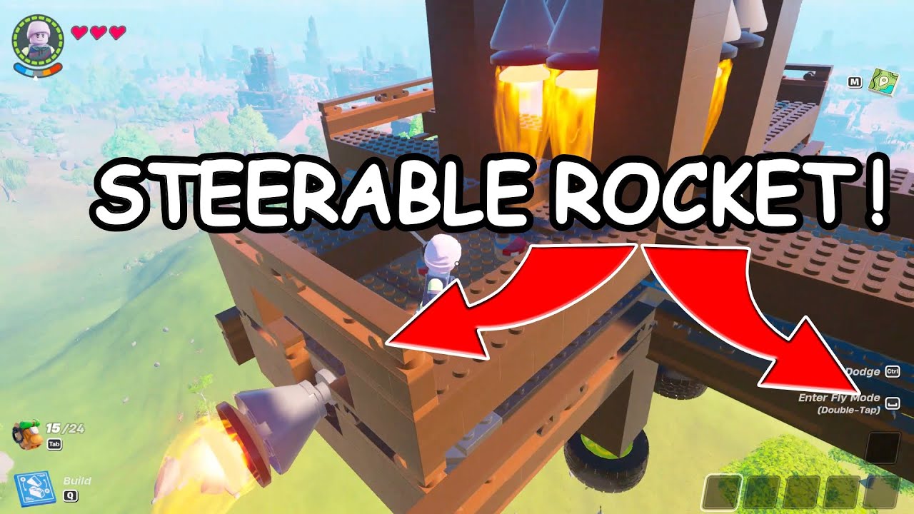 How to make a STEERABLE ROCKET in Fortnite LEGO mode - YouTube