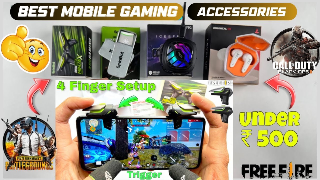 Gaming trigger unboxing and gaming play mobile games like 4 fingers ...