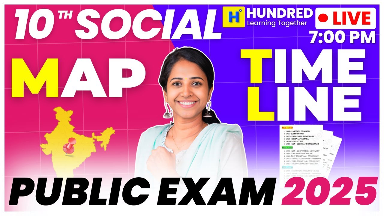 ⭐10th Social Map & Timeline | 10th Social Important Questions | Public ...