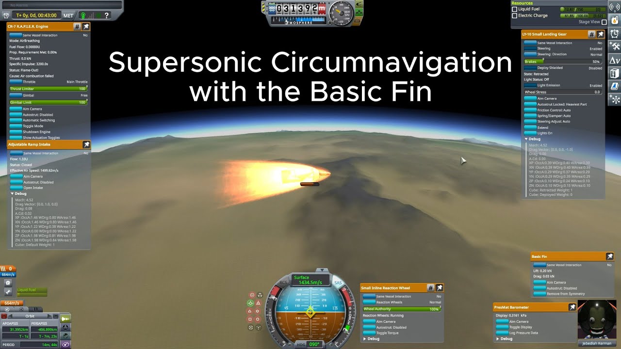 Supersonic Circumnavigation with the Basic Fin - KSP - YouTube