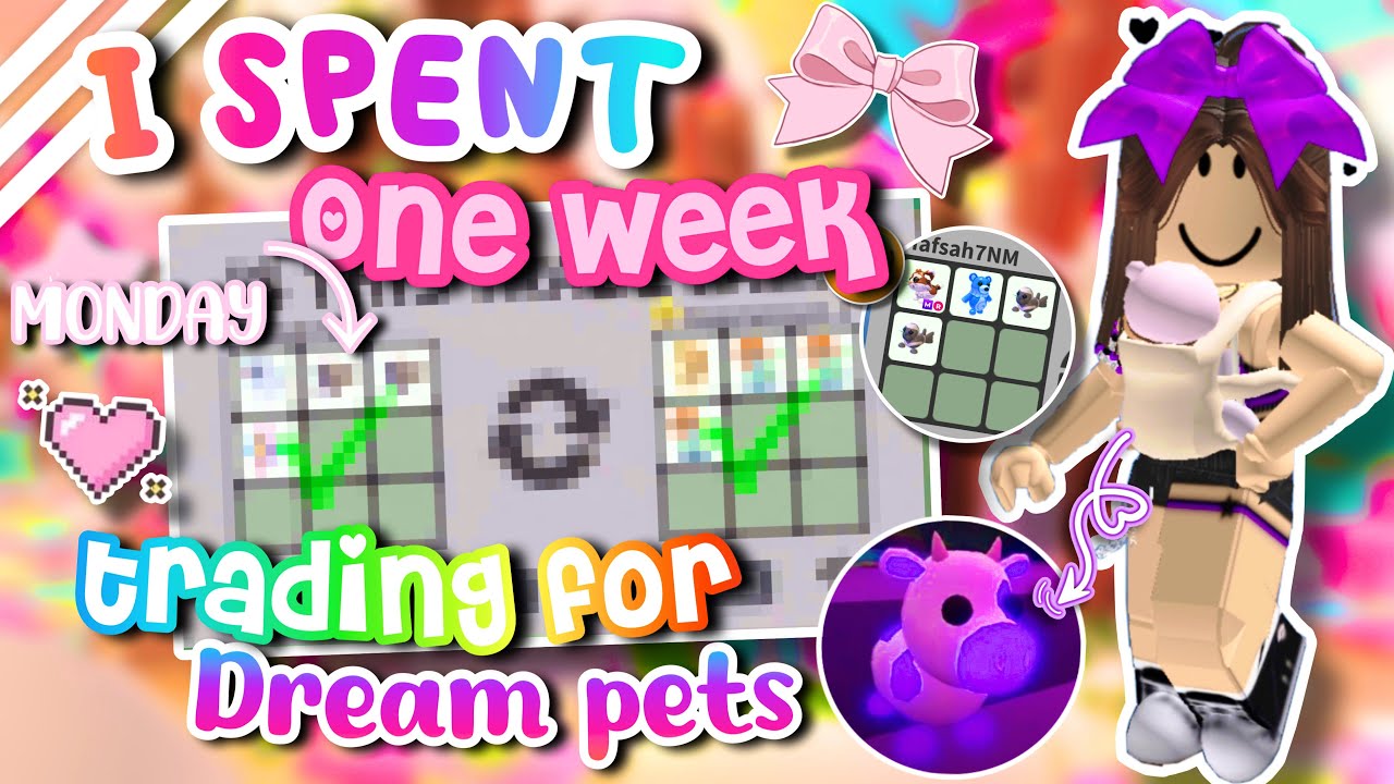 🐒☀️:: I AM SPENDING ONE WEEK TRADING FOR MY *DREAM PETS* IN ADOPT ME ...