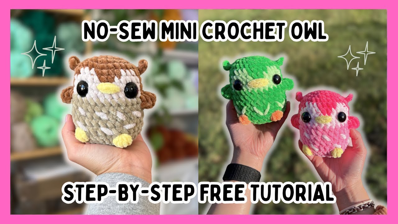 NO SEW Crochet Mini Owl Tutorial 🧶 Step By Step Free Amigurumi Crochet ...