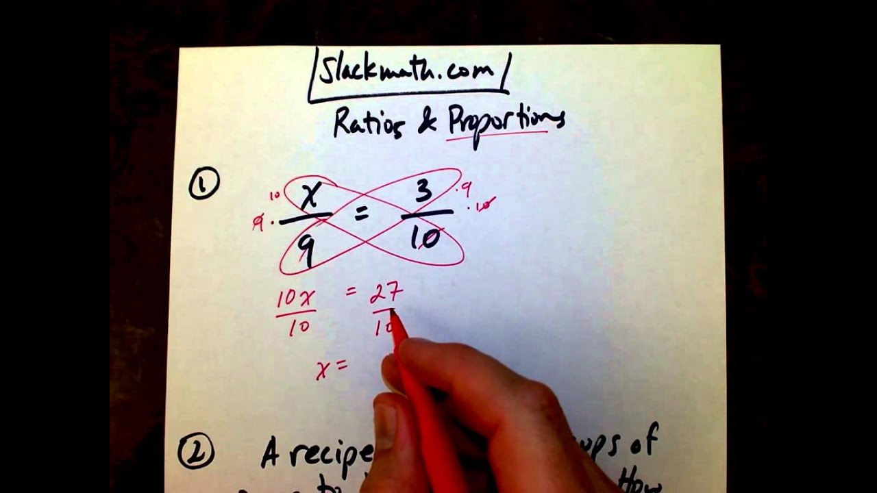 quick review of ratios and proportions in algebra - YouTube