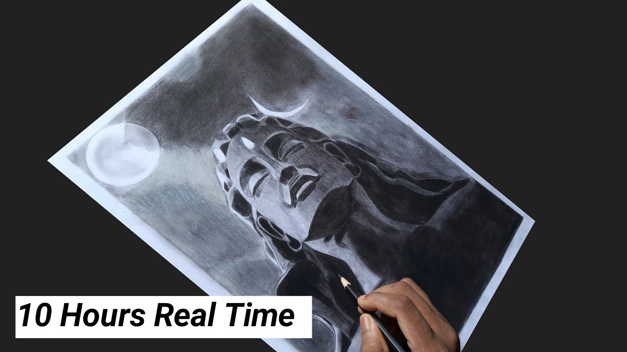 How to draw lord shiva || Mahakal drawing || Adiyogi sketch || Time ...