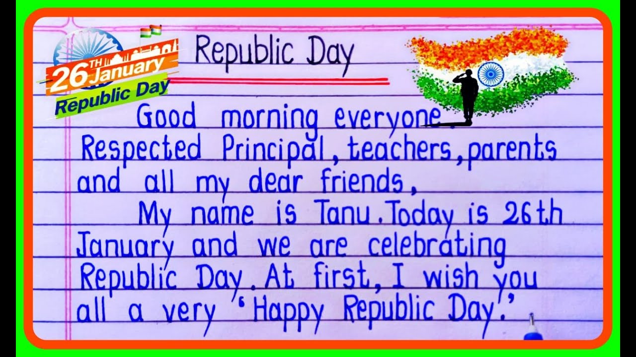 Speech On Republic Day In English 2023 | Republic Day Speech in english ...